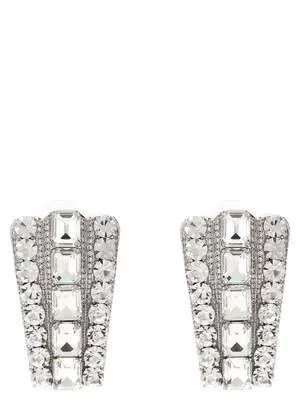 SELF-PORTRAIT Crystal-embellished Earrings - Silver