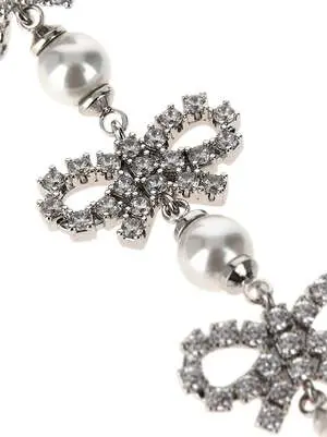 SELF-PORTRAIT Bow Pearl Tiered Earrings