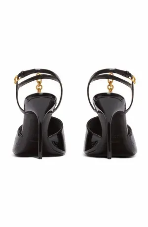 Balmain Sync Patent Leather Sandals - Black