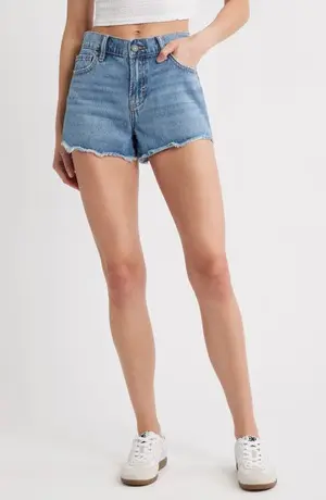 HIDDEN JEANS Frey Hem Cutoff Denim Shorts