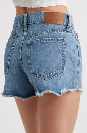 HIDDEN JEANS Frey Hem Cutoff Denim Shorts