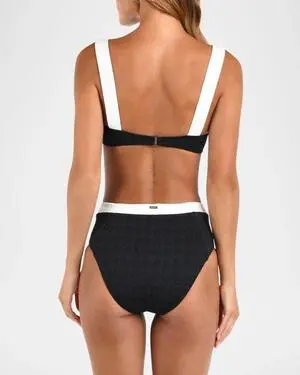 L & Apos;AGENCE Alexandria Colorblock Bikini Top - Black