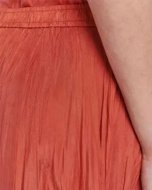 JOSEPH Sully Crinkled Habotai Silk Midi Skirt - Sundown