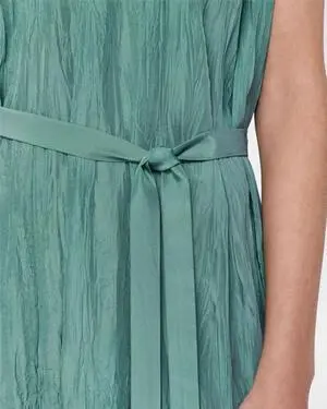 JOSEPH Martini Crinkled Habotai Silk Maxi Dress - Lagoon