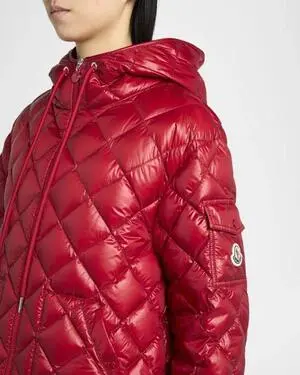 Moncler Short Padded Down Jacket - Medium Red