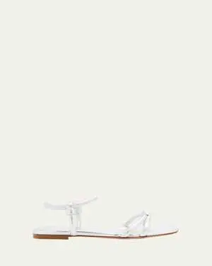 GIANVITO ROSSI Juno Nappa Leather Knotted Ankle-strap Sandals