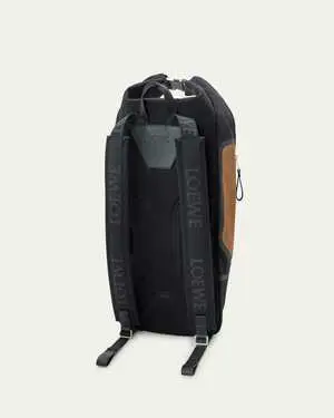 Loewe Roll Top Backpack - Black Dark Gold