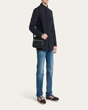TOM FORD Soft Grain Leather Flap Messenger Bag