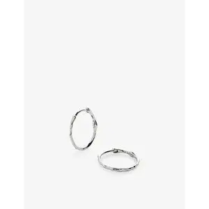 Monica Vinader Siren Small White Gold Hoop Earrings - Silver