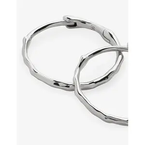 Monica Vinader Siren Small White Gold Hoop Earrings - Silver