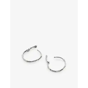Monica Vinader Siren Small White Gold Hoop Earrings - Silver