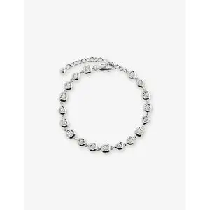 Monica Vinader Bezel Diamond Chain Bracelet - Silver