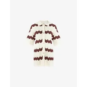 MALINA Alana Striped Knitted Shirt - Brown Stripe