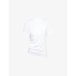 Victoria Beckham Cotton T-shirt With Gathered Detail - White