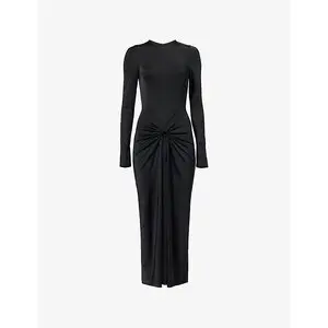 Victoria Beckham Ruched Long-sleeved Midi Dress