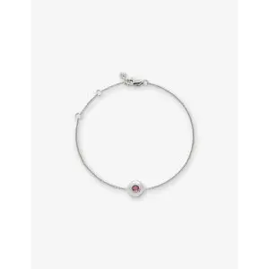 Monica Vinader October Birthstone Pink Tourmaline Chain Bracelet - Silver