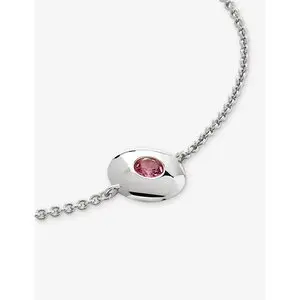 Monica Vinader October Birthstone Pink Tourmaline Chain Bracelet - Silver