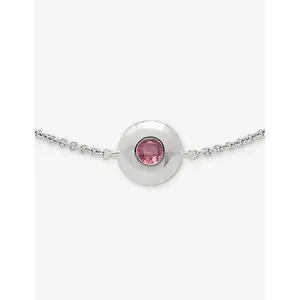 Monica Vinader October Birthstone Pink Tourmaline Chain Bracelet - Silver