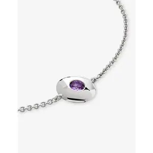 Monica Vinader February Birthstone Amethyst Chain Bracelet - Silver