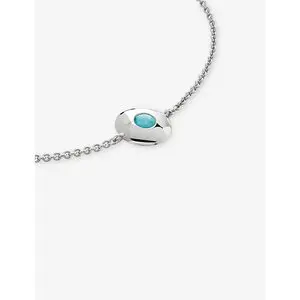 Monica Vinader December Birthstone Turquoise Chain Bracelet - Silver