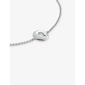 Monica Vinader March Birthstone Aquamarine Chain Bracelet - Silver