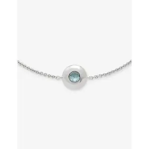 Monica Vinader March Birthstone Aquamarine Chain Bracelet - Silver