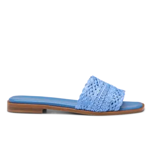 Sarah Flint Lisa Raffia Slides - Blue Raffia