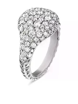 David Yurman 18kt White Gold Pavé-set Diamond Ring