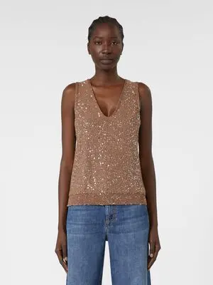 Max Mara Sequinned Knitted Top - Marron Glace'