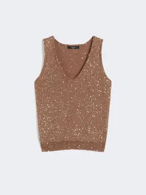 Max Mara Sequinned Knitted Top - Marron Glace'