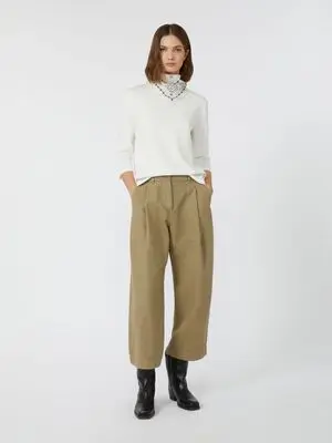 Max Mara Canvas Barrel-leg Trousers