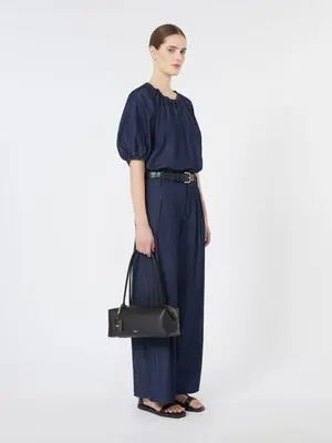 Max Mara Cotton Denim Wide Leg Trousers
