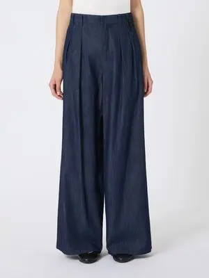 Max Mara Cotton Denim Wide Leg Trousers