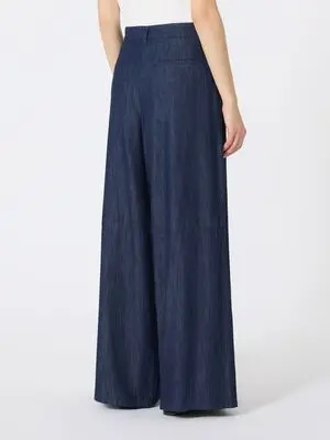 Max Mara Cotton Denim Wide Leg Trousers