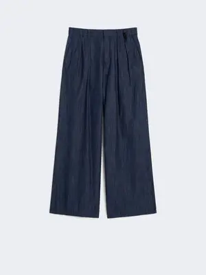 Max Mara Cotton Denim Wide Leg Trousers