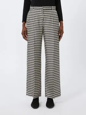 Max Mara Flared Printed Silk Trousers