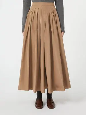 Max Mara Pleated Taffeta Flared Skirt