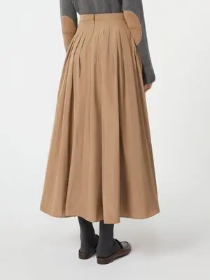 Max Mara Pleated Taffeta Flared Skirt