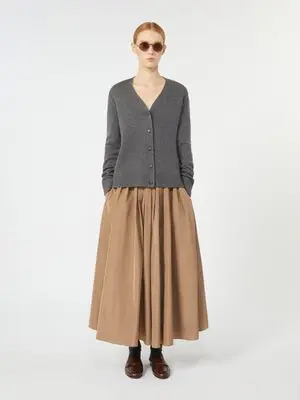 Max Mara Pleated Taffeta Flared Skirt