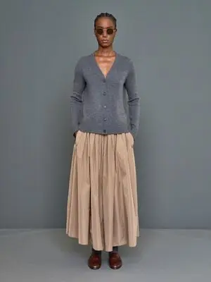 Max Mara Pleated Taffeta Flared Skirt