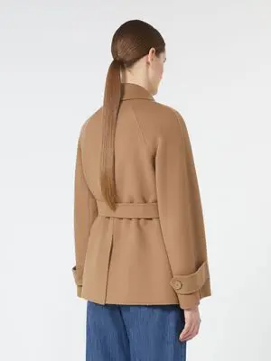 Max Mara Short Double-faced Wool Trench Coat