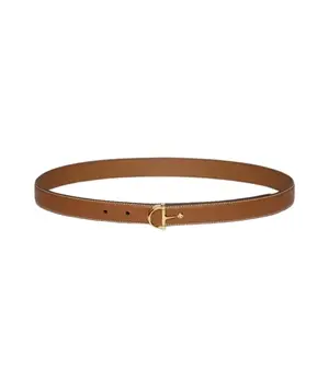 Gucci Thin Belt With Half-horsebit Buckle - Brown