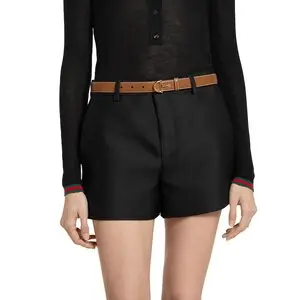 Gucci Thin Belt With Half-horsebit Buckle