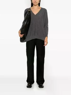 LISA YANG Kenny Anthracite Fine Knit Sweater - Grey