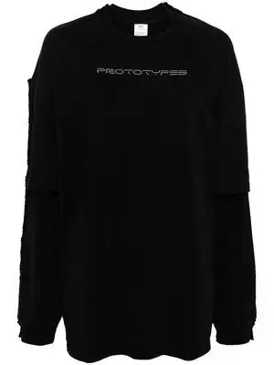 PROTOTYPES Logo-embellished Layered Sweatshirt