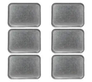 10 STRAWBERRY STREET Set Of 6 Moab Coupe Rectan Gle Plate - One-color