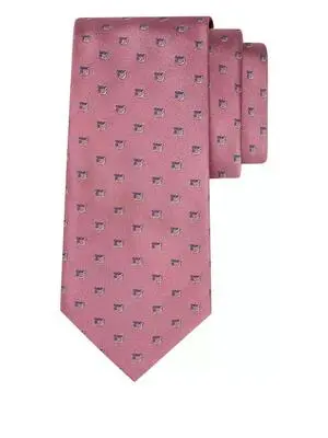 FERRAGAMO Gancini Silk Tie - Pink