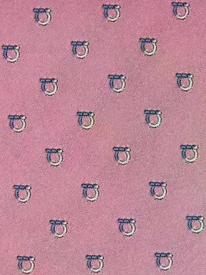 FERRAGAMO Gancini Silk Tie - Pink