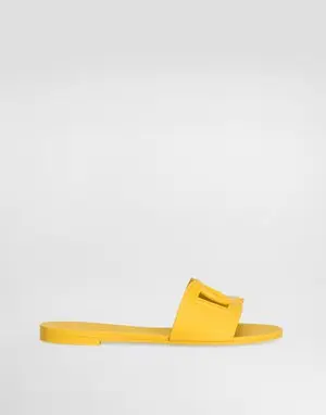 Dolce & Gabbana Dg Logo Rubber Slides - Yellow