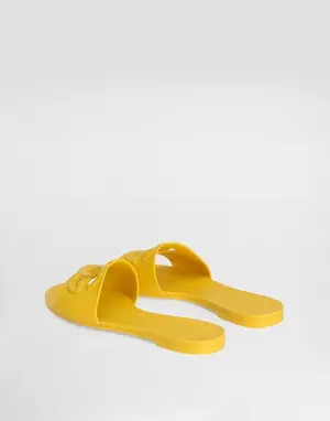 Dolce & Gabbana Dg Logo Rubber Slides - Yellow